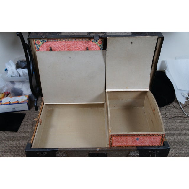 Late 19th Century Antique Embossed Metal Oak Banded Dome Top Steamer ...