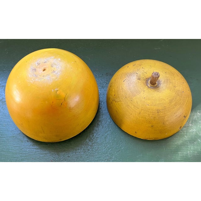 Antique Early 20th Century Paint Decorated Carved Wood Yellow Golden ...