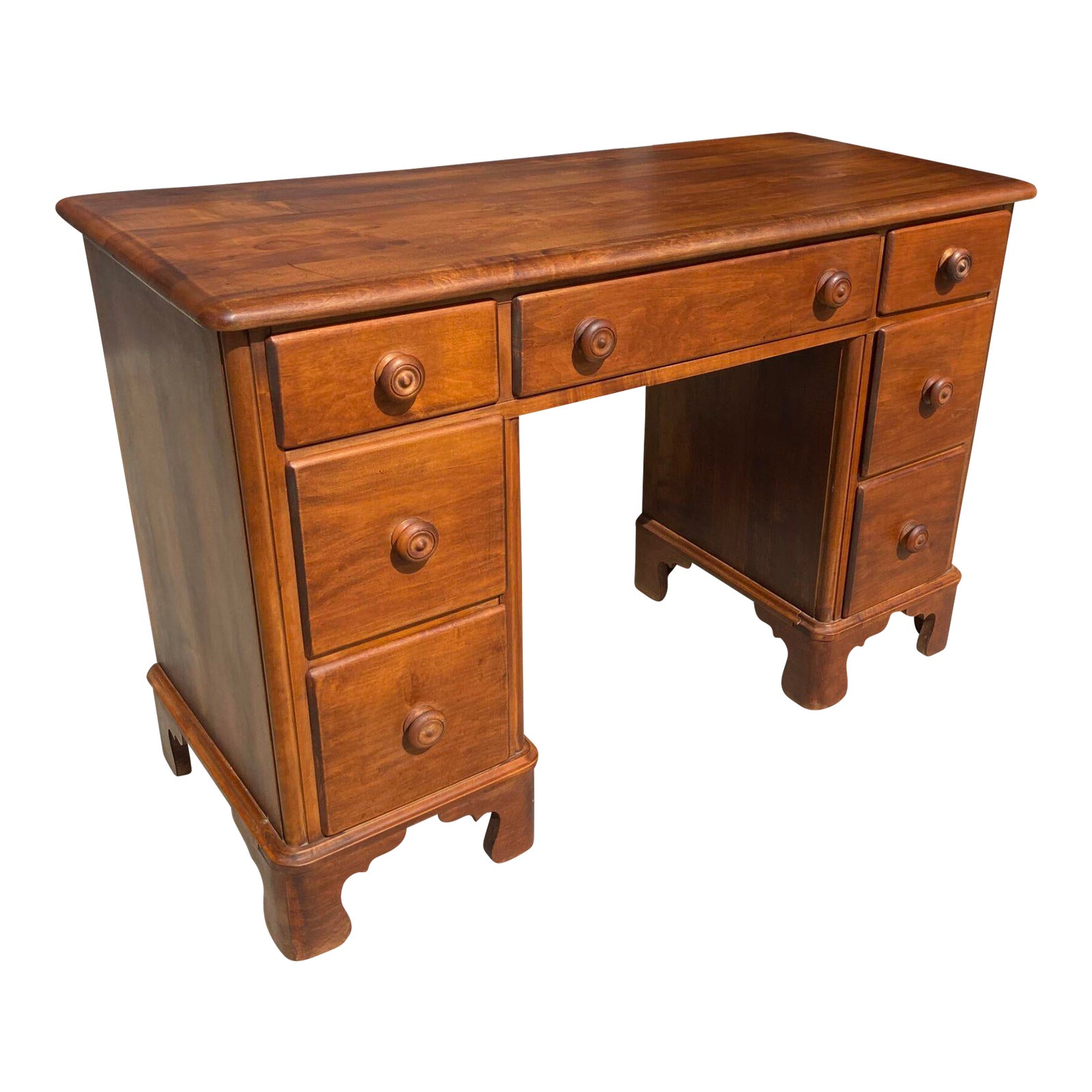 Solid Maple Kneehole Desk by Kling | Chairish