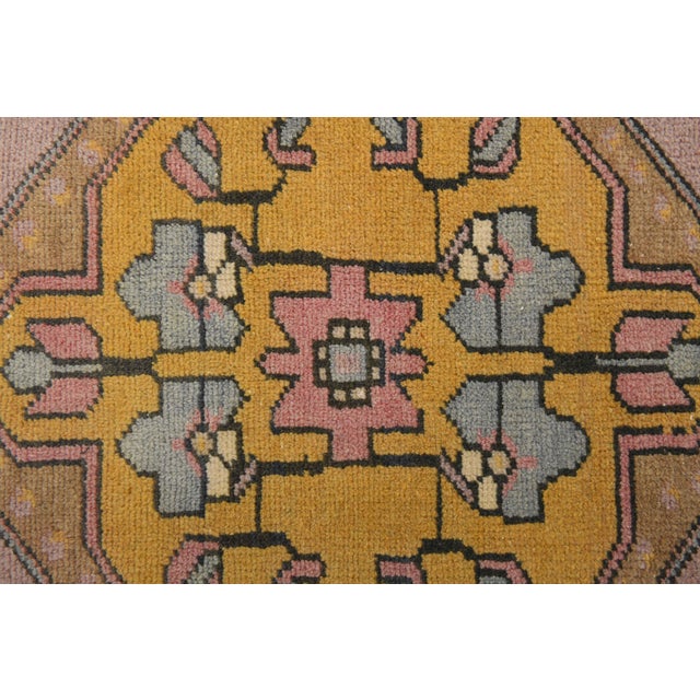 1970s Vintage Turkish Hand-Knotted Wool Cotton Pink Area Rug | Chairish