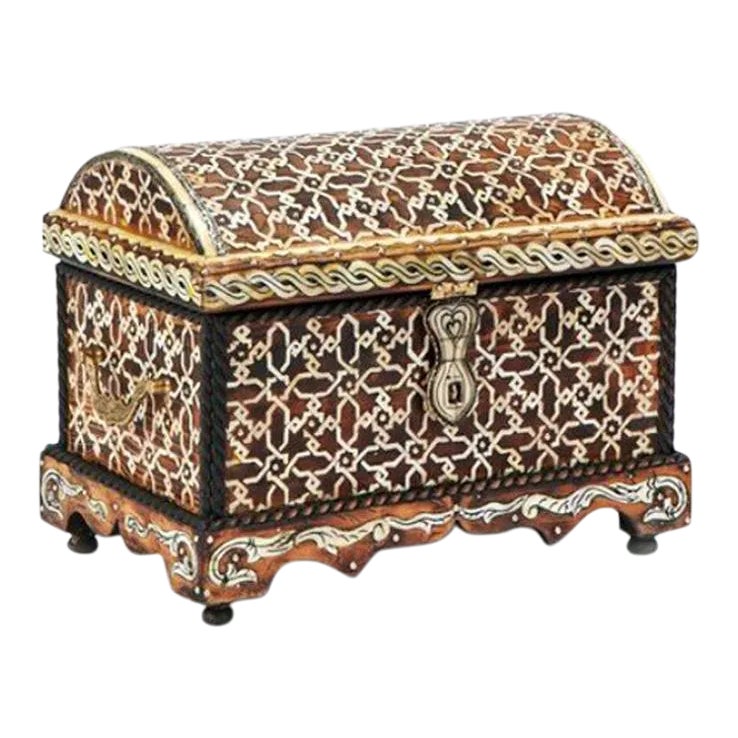 Midcentury Inlaid Chest Box or Jewelry Casket | Chairish