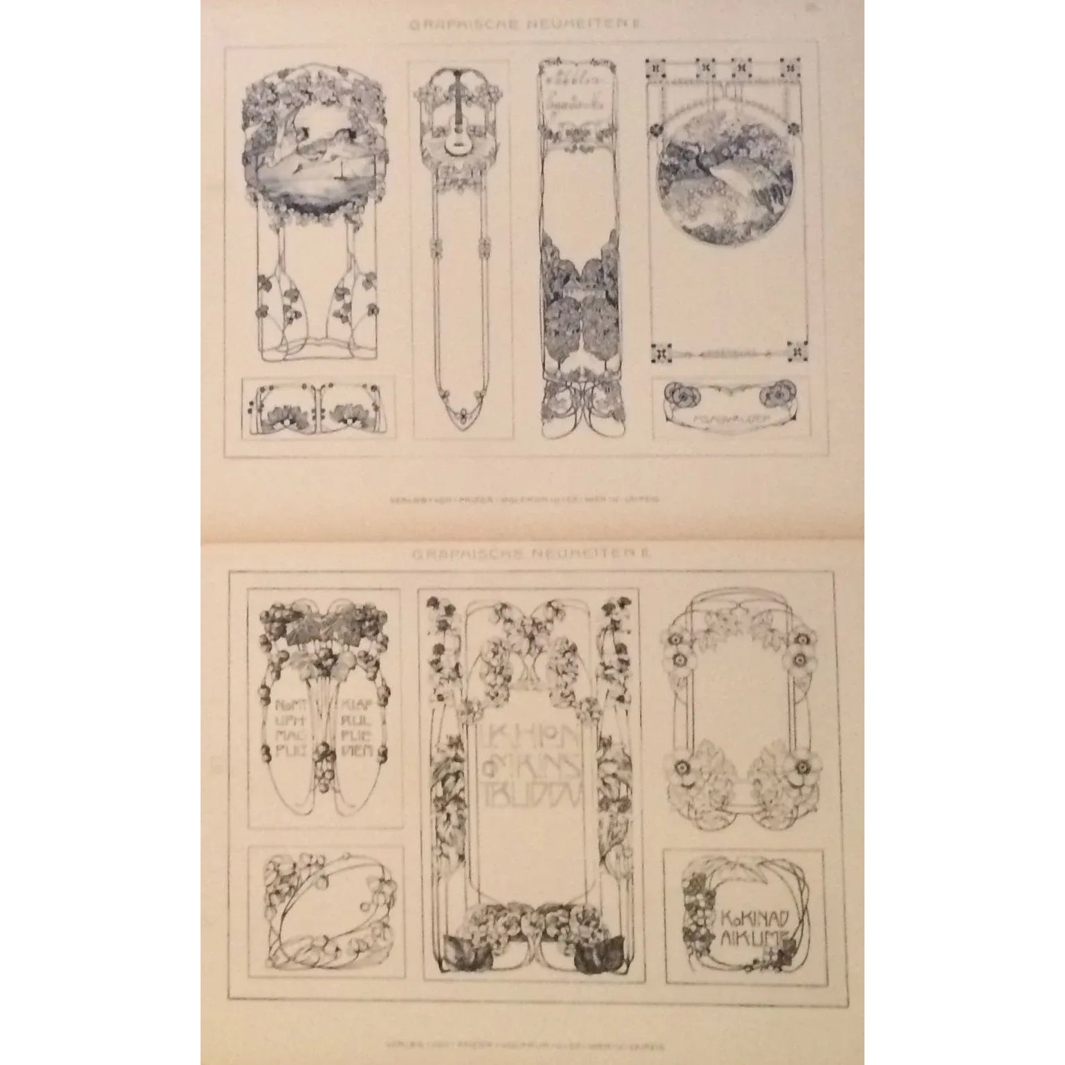 1900's Decorator Lettering Prints - Pair | Chairish