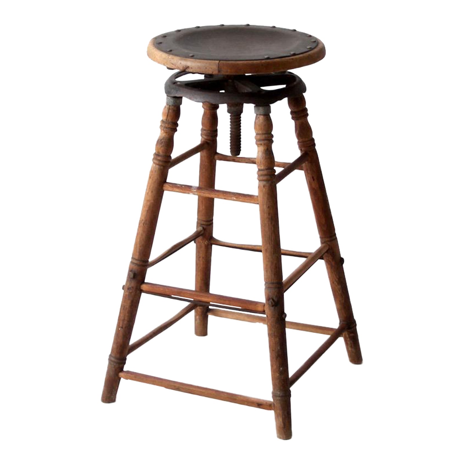 Antique Drafting Stool | Chairish