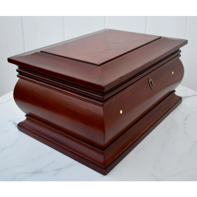 Vintage Bombe' Shaped Cherry Jewelry Box W/Mother of Pearl Inlay | Chairish