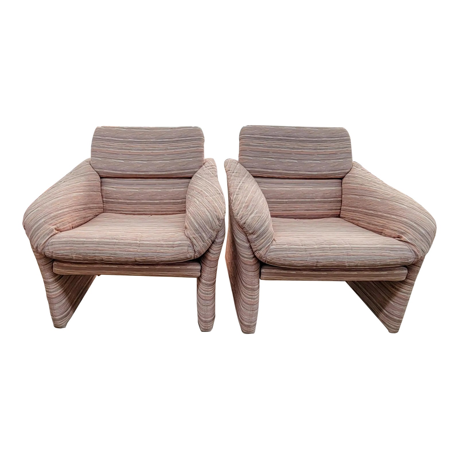 1980s Pair of Post Modern Upholstered Armchairs | Chairish