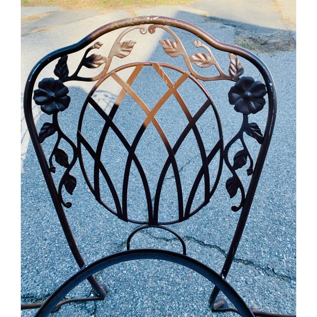 A Set of 6 Vintage Wrought Iron Dining Chairs | Chairish