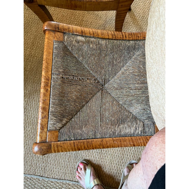 Tiger Maple Antique Side Chairs -A Pair | Chairish
