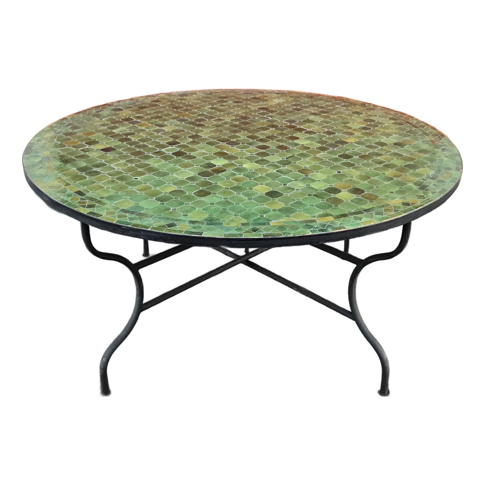 Handcrafted Moroccan Mosaic Zellige Dinning Table / Tamegrout Green ...