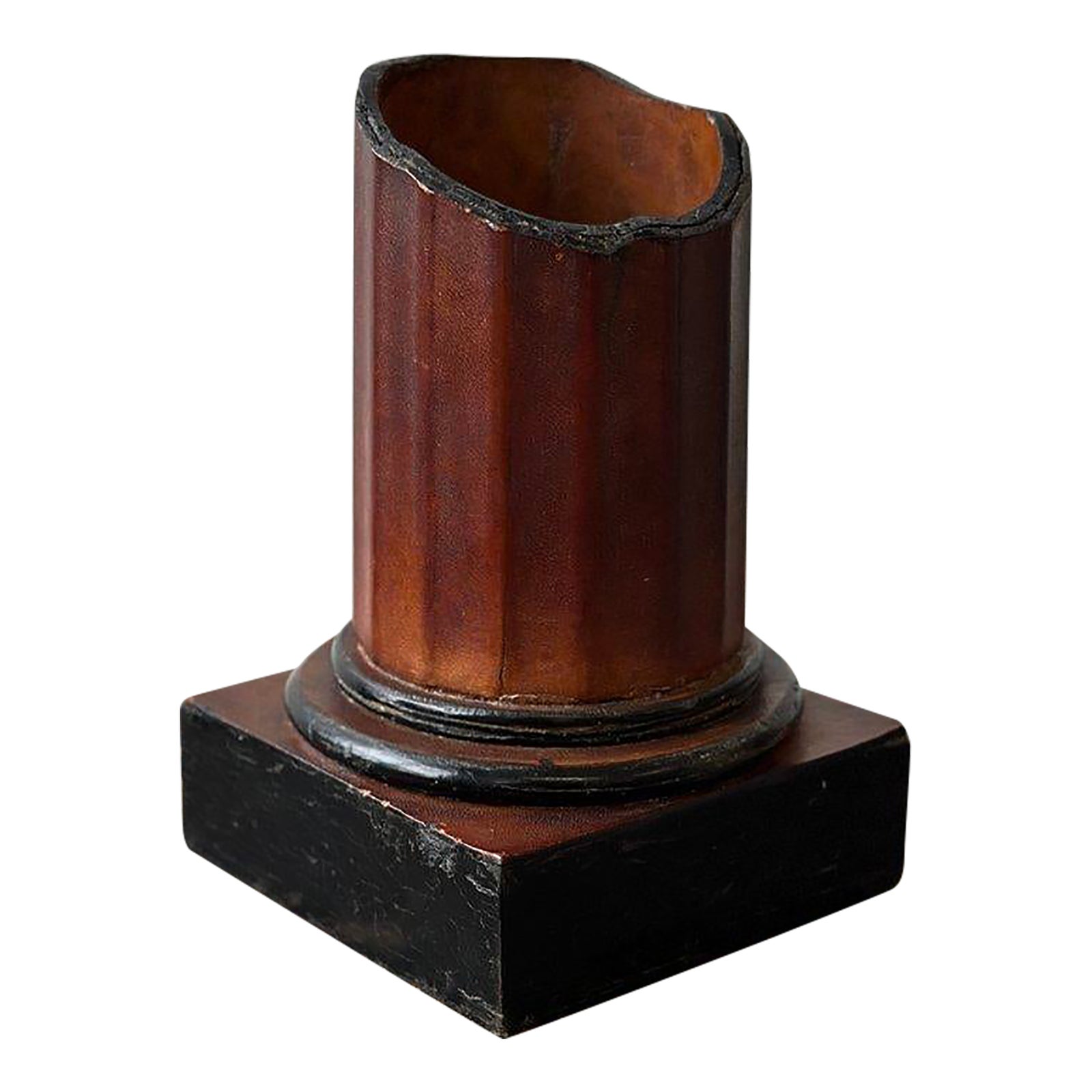 Vintage Italian Grand Tour-Style Leather Column Pen Holder, Circa 1950s ...