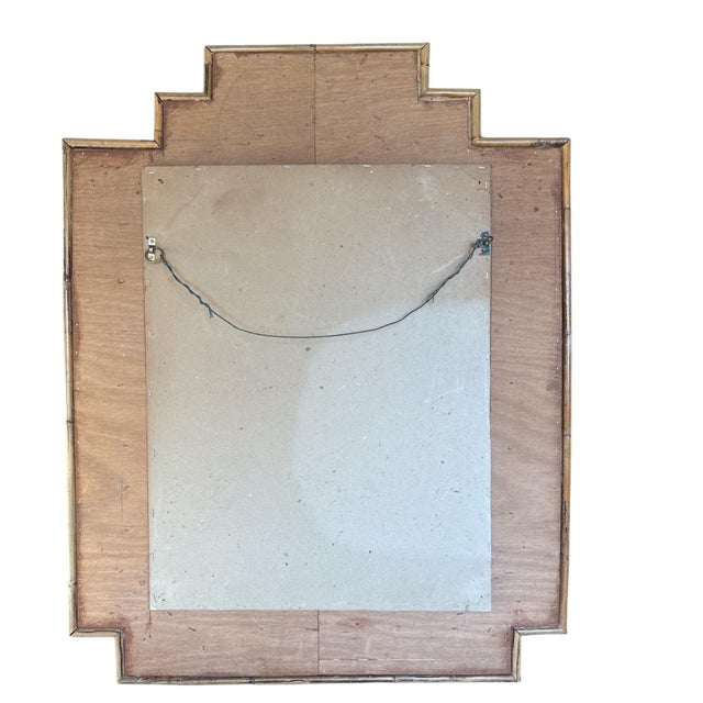 Vintage Art Deco Stylel Bamboo or Rattan Arch Mirror With Stepped ...