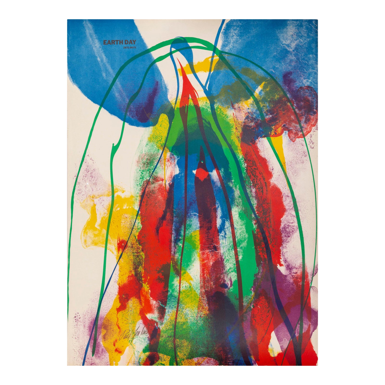 Paul Jenkins, "Earth Day", Signed Lithograph | Chairish