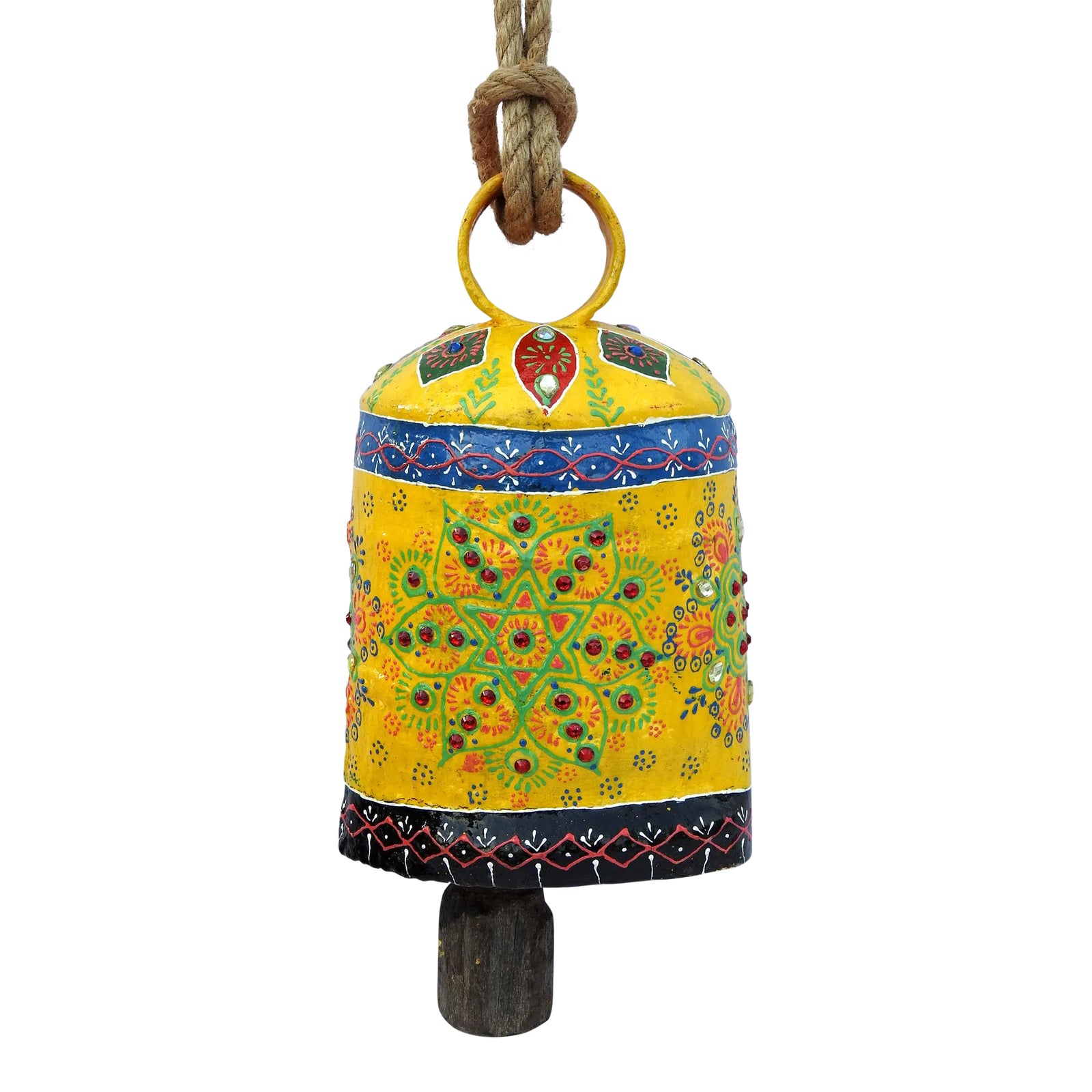 1990s Bell Metal Decorative Embossed Hand Painted Farm Animal Cowbell ...