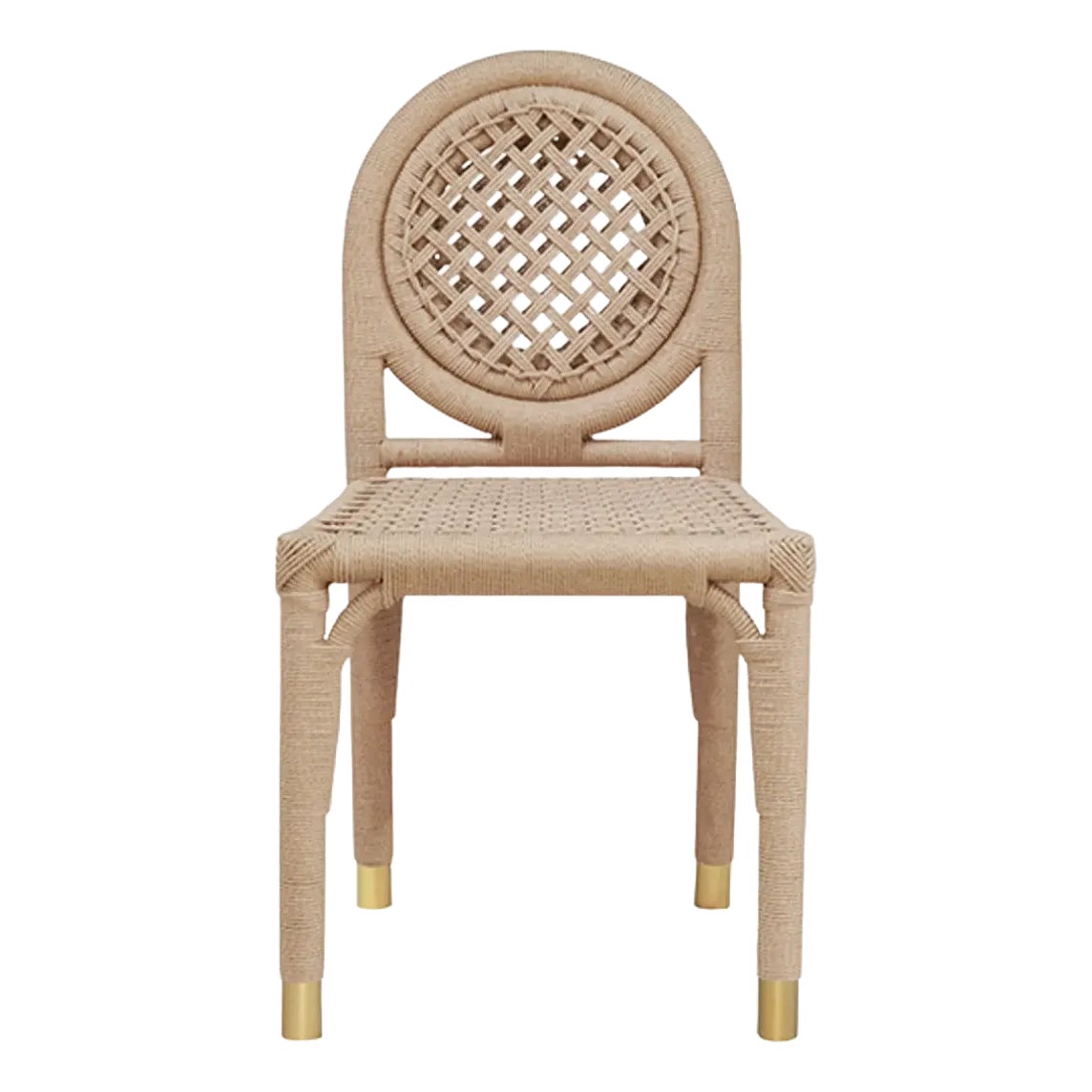 Matthew Izzo Home Gentry Rope Wrapped & Brass Dining Chair | Chairish