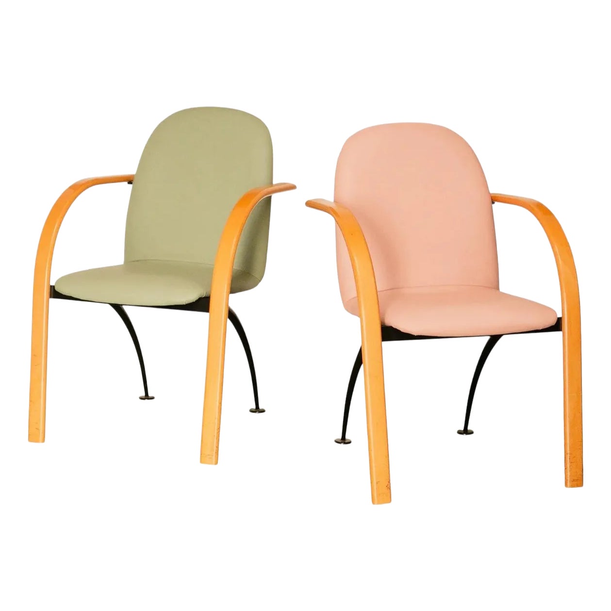 Mid 20th Century Post Modern Pastel Chairs- Set of 2 | Chairish