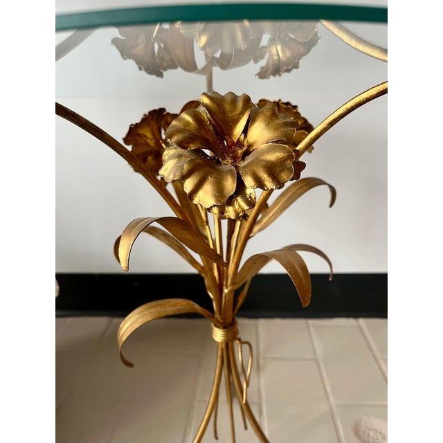 1960s Vintage Hollywood Regency Hans Kogl Style Gold Gilt Side Table ...