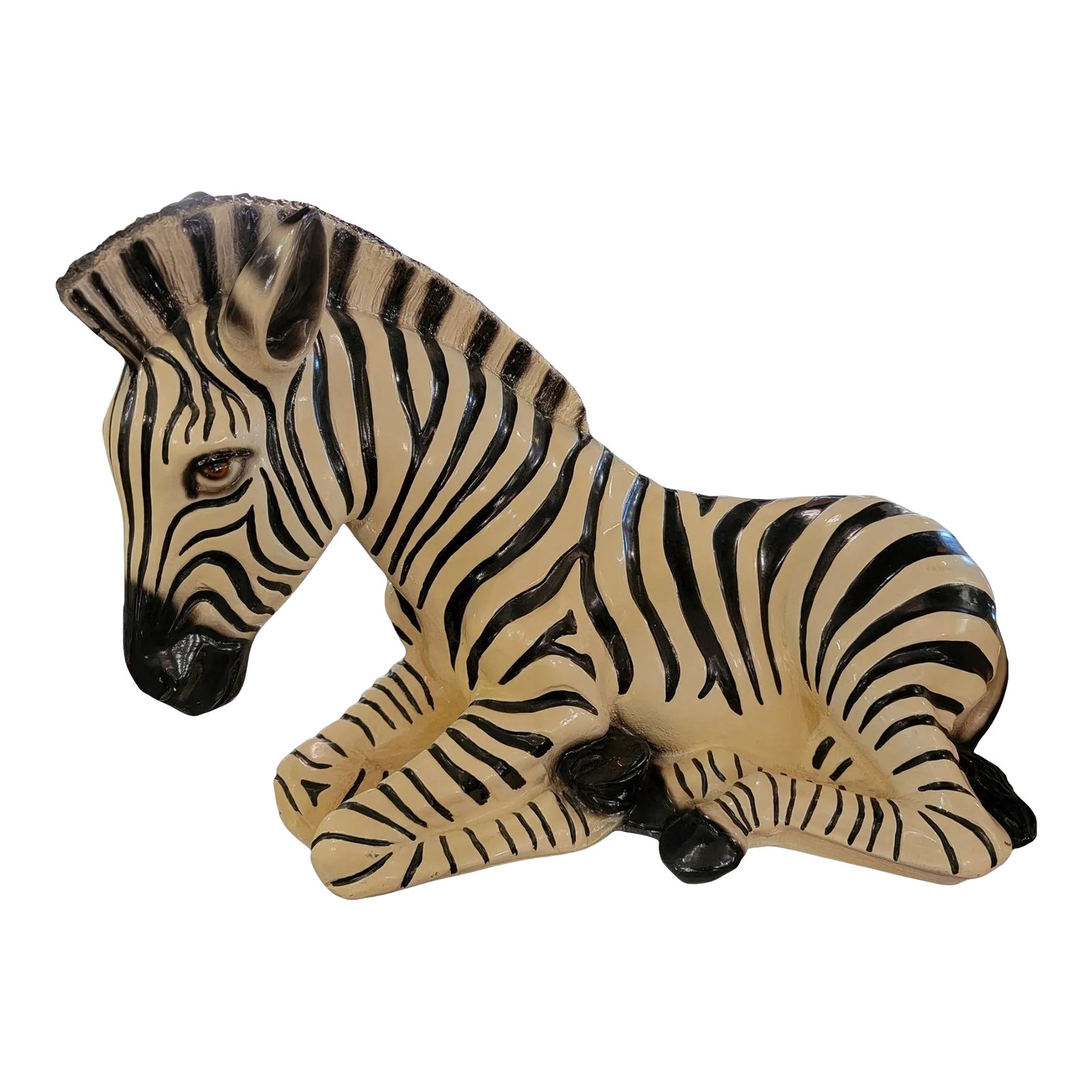 1970s Marwal Industries Baby Resin Zebra Sculpture | Chairish