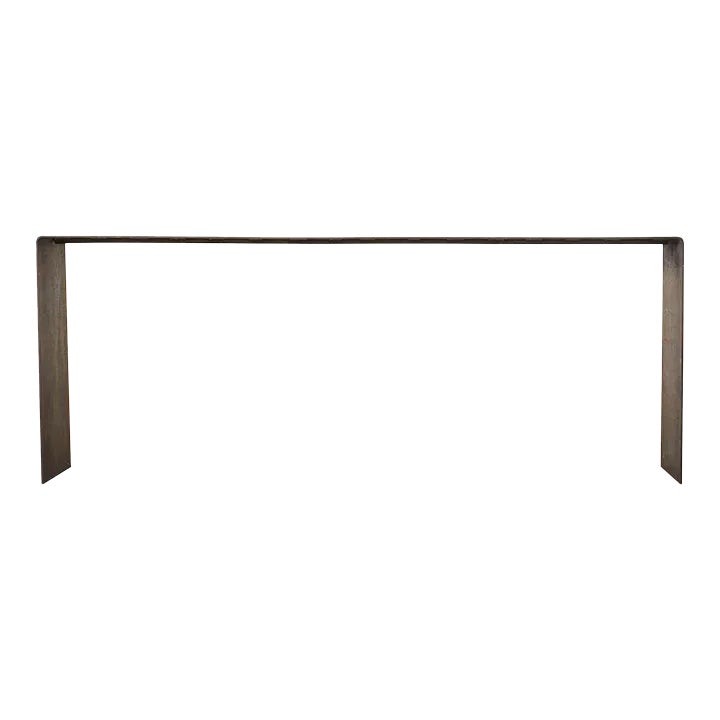 Monumental Industrial Age Style Patinated Iron Waterfall Console | Chairish