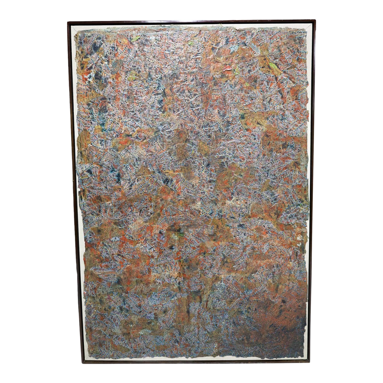 Large Frank Faulkner (1946 - 2008) Mixed Media on Linen in Frame | Chairish