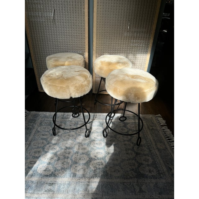 Jean Royere Style Counter Stools- Set of 4 | Chairish