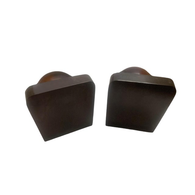 Mid Century Solid Mahogany West Indies Bookend Pair | Chairish