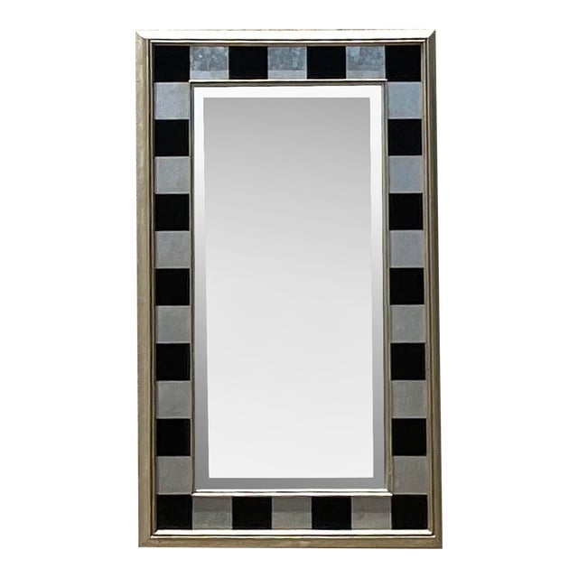 Vintage Boho Silver Patchwork Mirror | Chairish