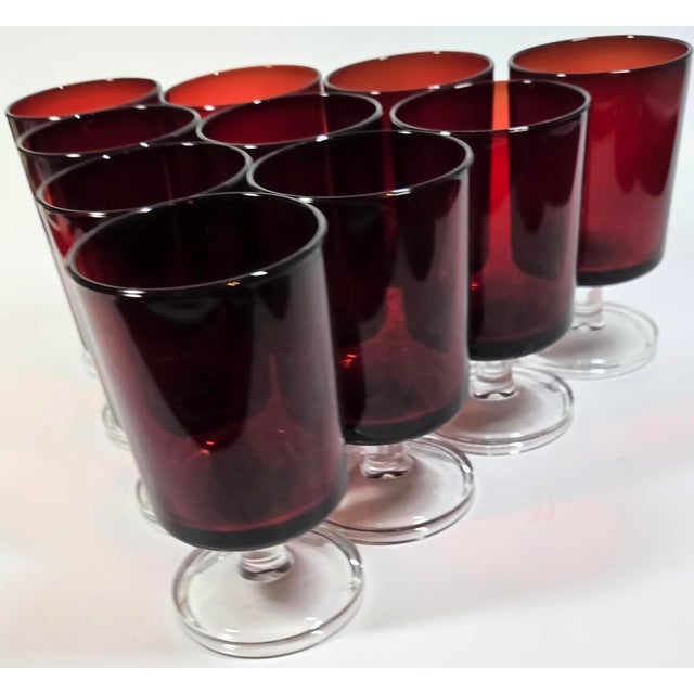 Ruby Red Goblets- Set of Ten | Chairish