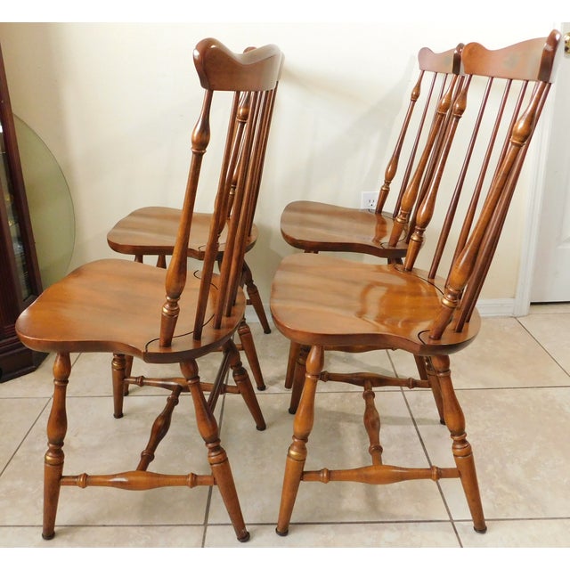 Vintage L. Hitchcock Solid Maple Wood Harvest Stenciled Dining Side ...