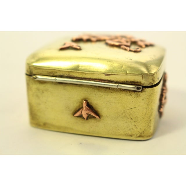 Antique Japanese Meiji Mixed Metal Snuff Box, Brass & Copper | Chairish