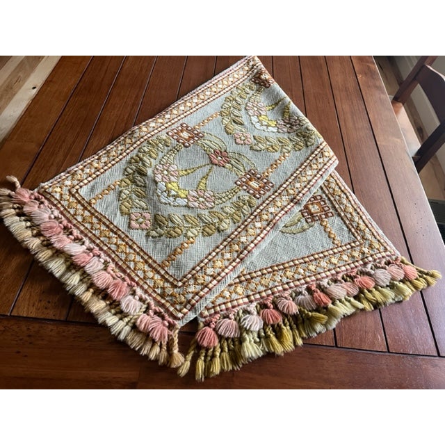 Antique Woolwork Table Runner | Chairish