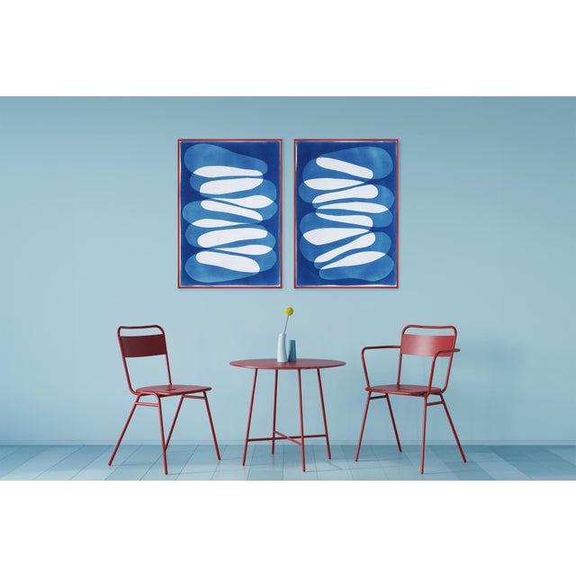 2025, Better Together, Post Minimalist Cyanotype Monotype Diptych ...