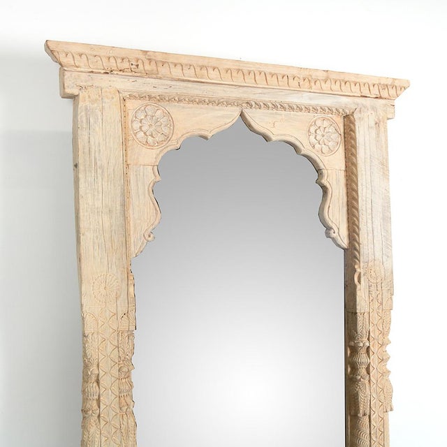 Antique Indian Teakwood Window Frame + Mirror | Chairish