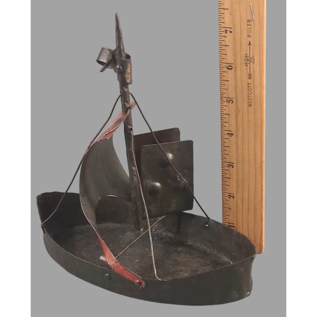 Antique Metal Viking Ship Ashtray Cigar Boat Smoke Stand Match Holder ...