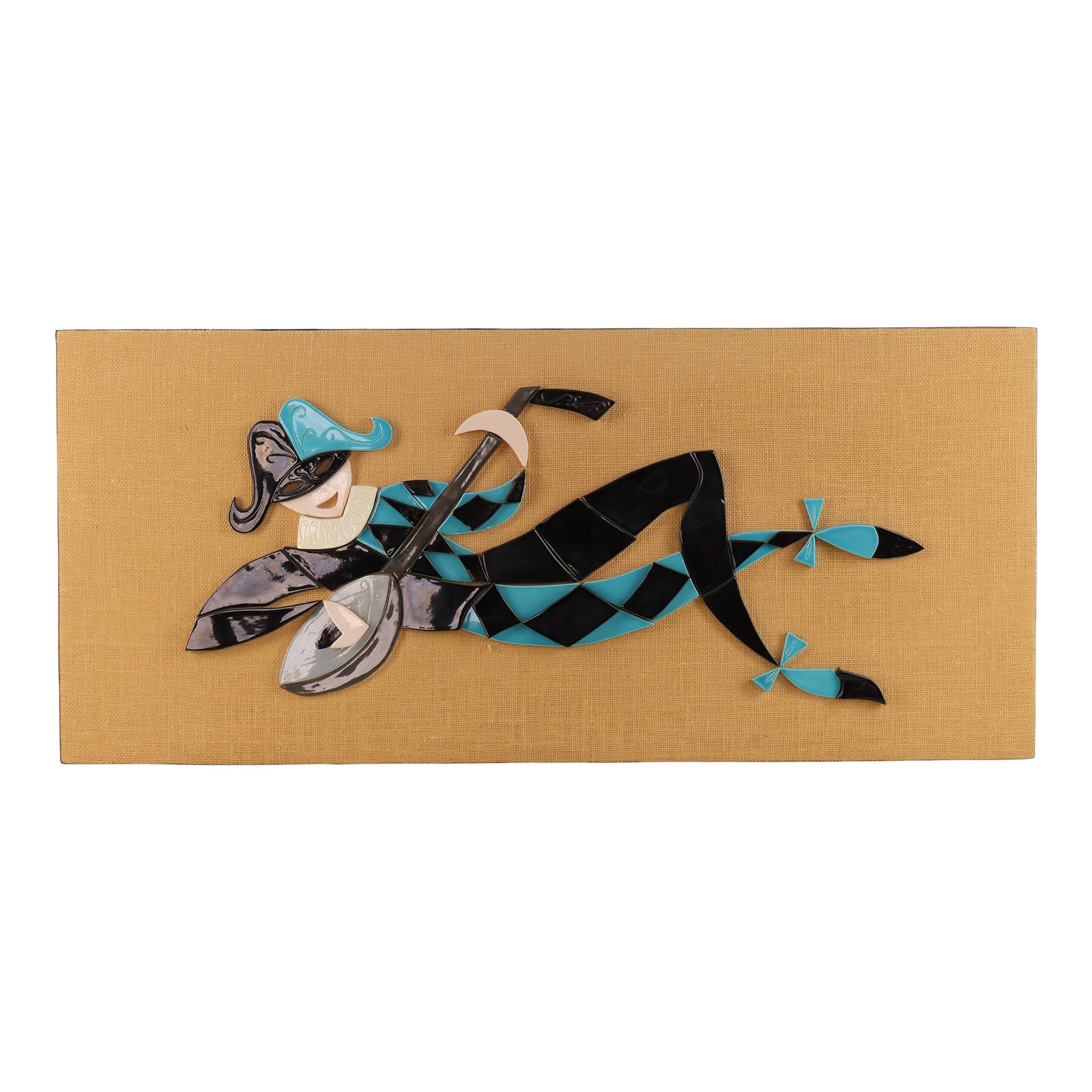 Mid-Century Ceramic Jester Wall Hanging by Connie Schaefer, 1967 | Chairish