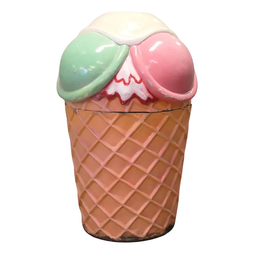 Fair Ground Ice Cream Waste Bin, 1960s | Chairish