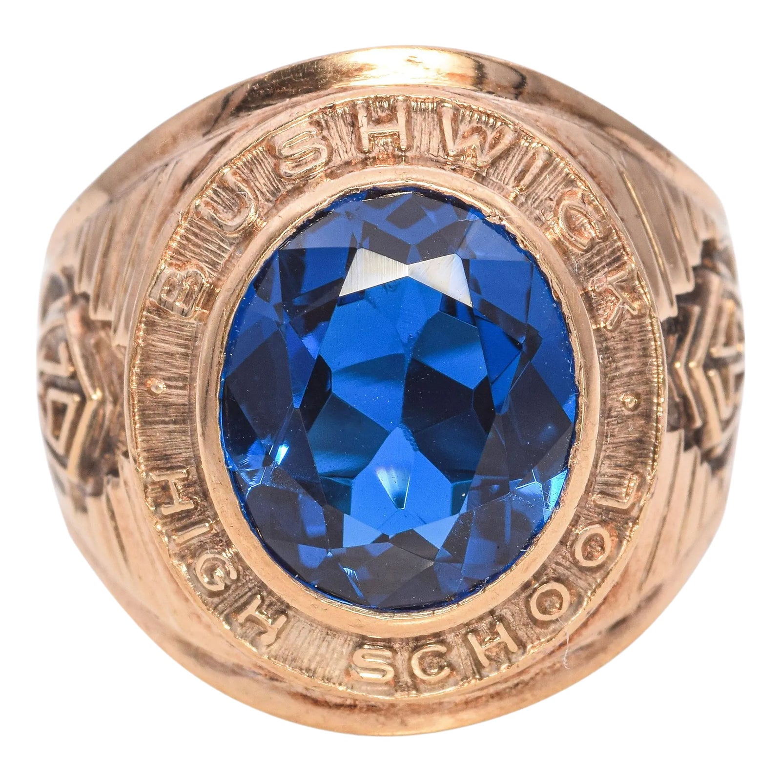 10k Yellow Gold 5.45 Ct. Lab Spinel Bushwick High School Class of 1955 ...