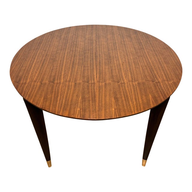 C. 1950s Gio Ponti for Singer Dining Table in Walnut With Brass Sabots Chairish