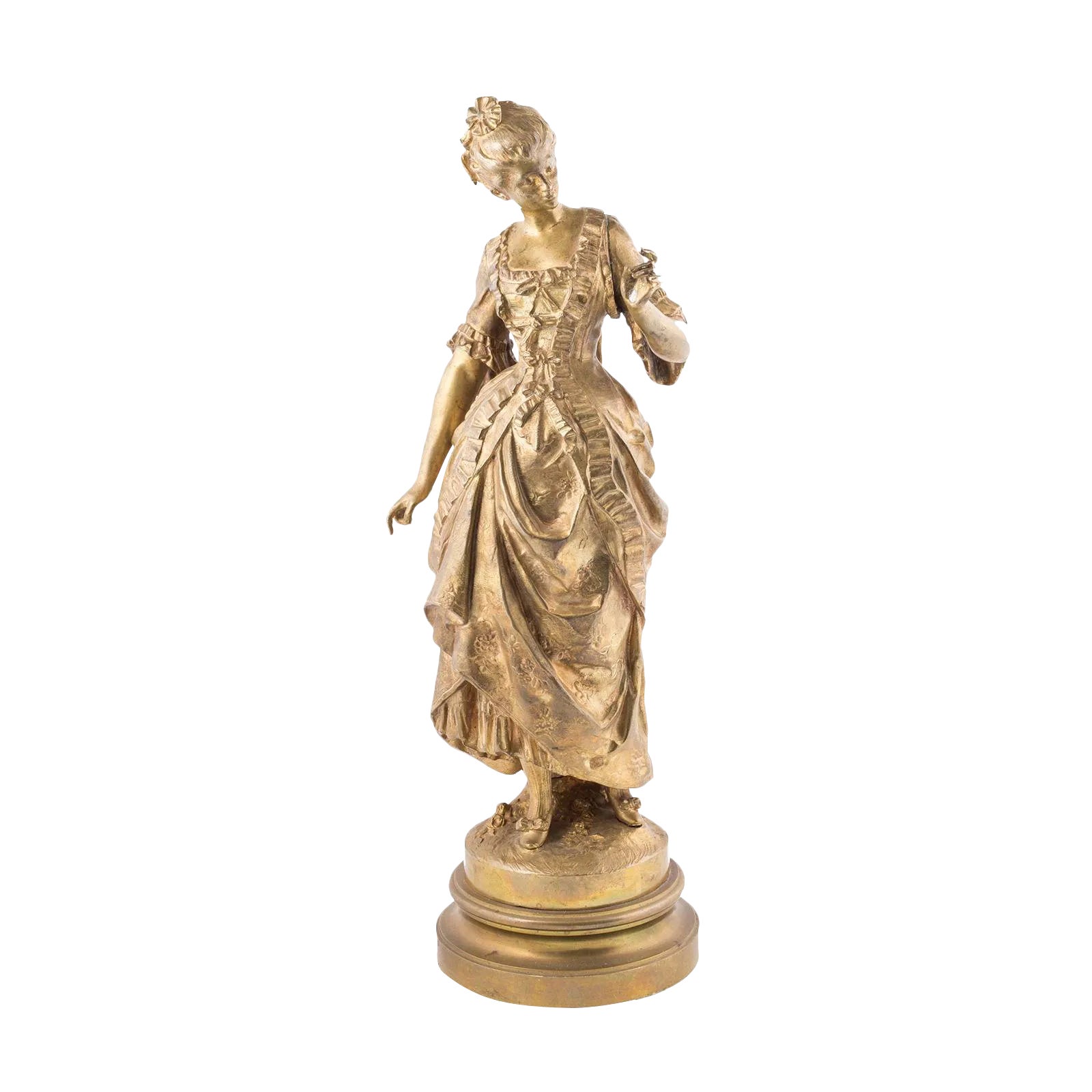 Late 19th Century Vintage Gilt French Bronze Female Figure by August ...