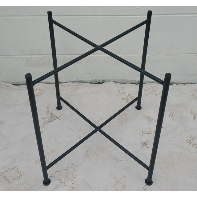 Honey Mustard Moroccan Mosaic Table, Solid Wrought Iron Base | Chairish