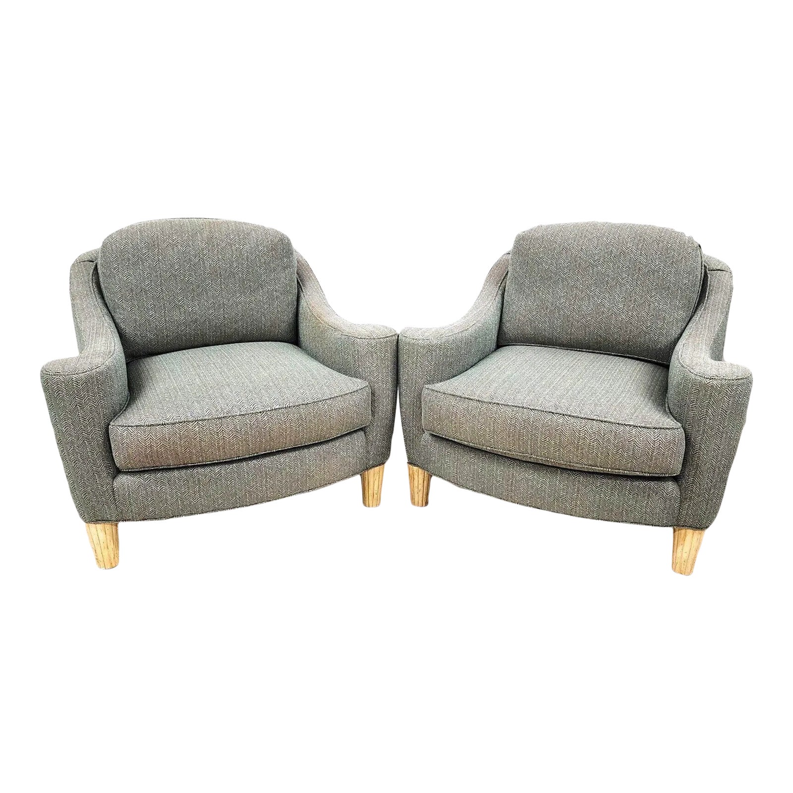 Pair of Modern Contemporary Club Chairs by Pearson | Chairish