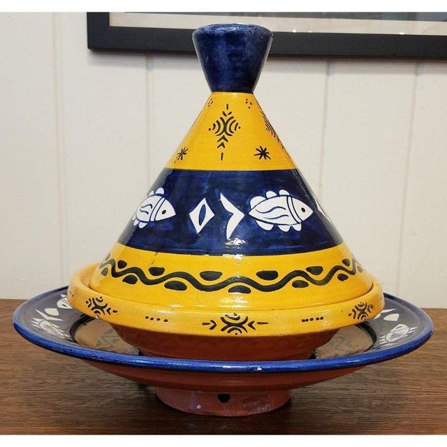 3pc. Large Decorative Moroccan Tagine Pot | Chairish