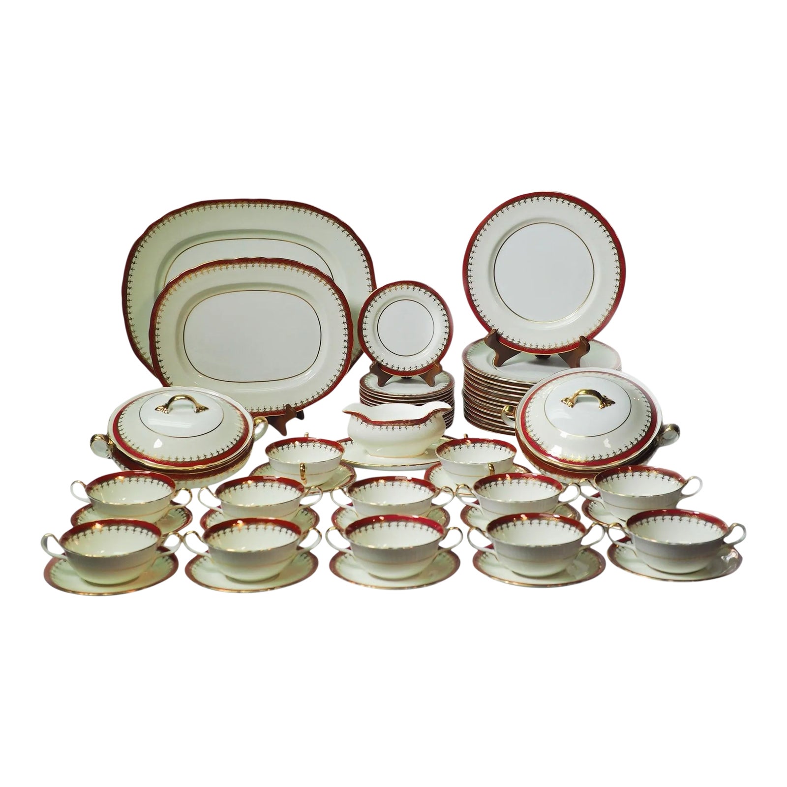 Vintage Aynsley Dunrobin Bone China Complete Set for 12 (56 Pieces ...