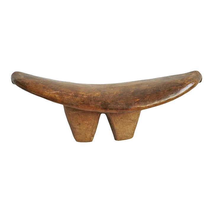 Vintage Old Dinka Wood Headrest | Chairish
