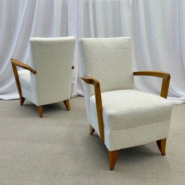 Pair Mid-Century French Art Deco Arm / Lounge Chairs by Maison Dominque ...