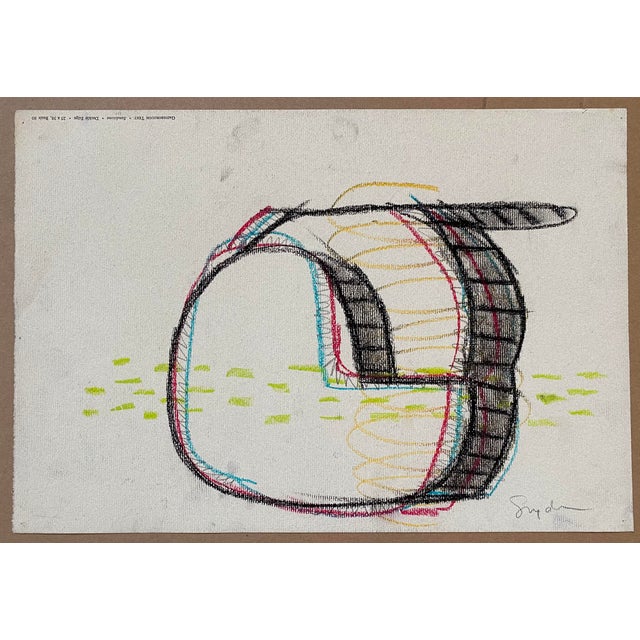 1980s Richard Snyder Abstract Pastel Rawing | Chairish