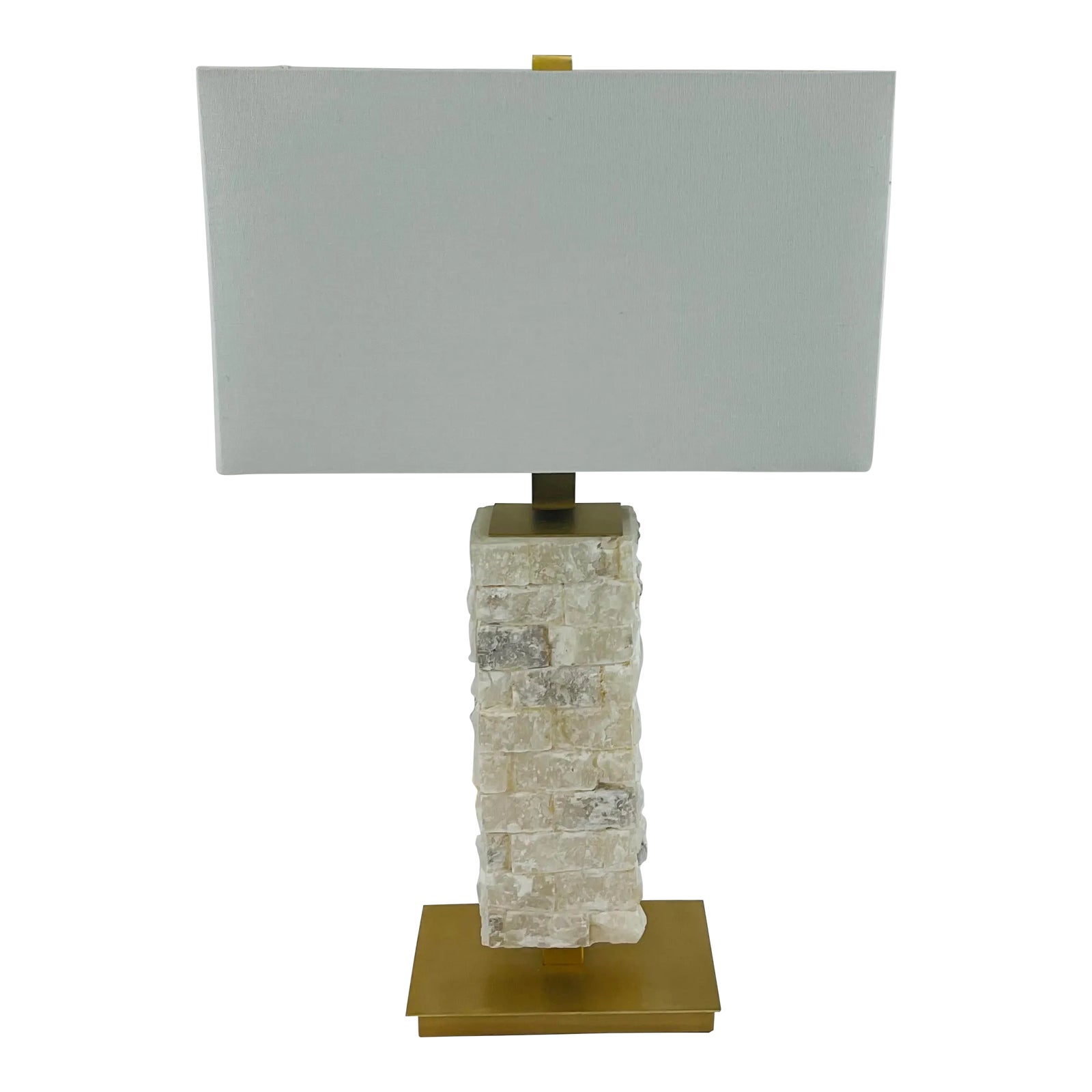 Made Goods Organic Modern Alabaster and Brass Machar Table Lamp | Chairish
