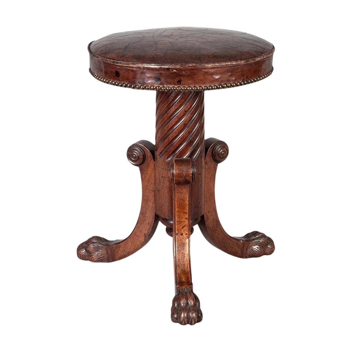 English Antique Regency Revolving Piano Stool | Chairish