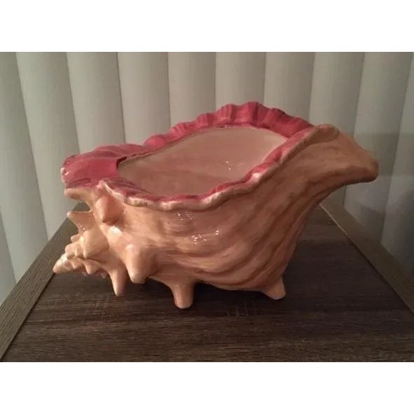 1990s Coastal Conch Shaped Plant Holder | Chairish