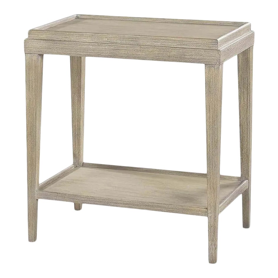 Classic Greyed Two-Tier Side Table | Chairish