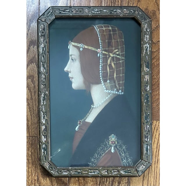Early 20th Century Italian Realistic Pastel Portrait of Beatrice After ...