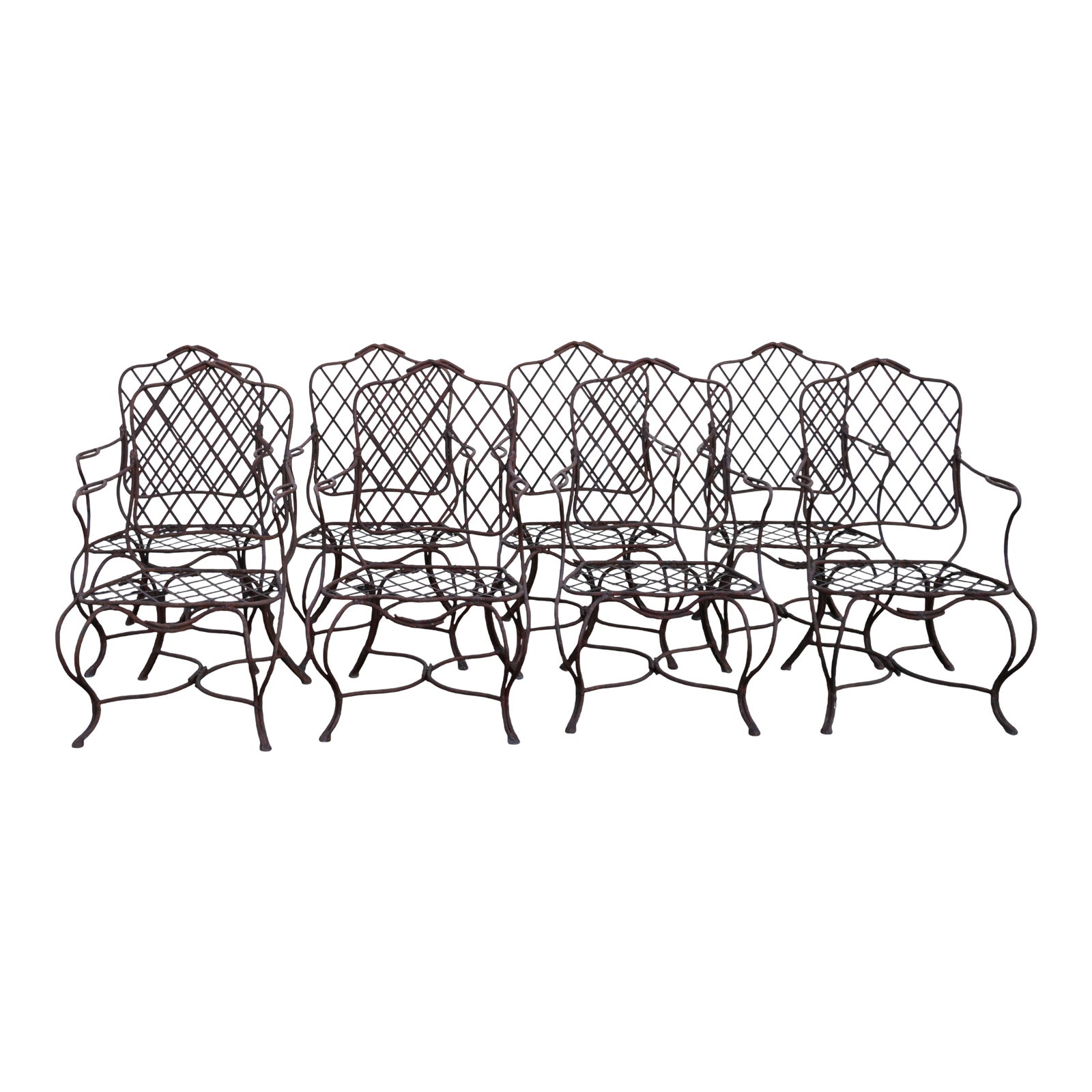 Late 20th Century Vintage Set of Eight Gregorius Pineo Faux Bois Twig ...